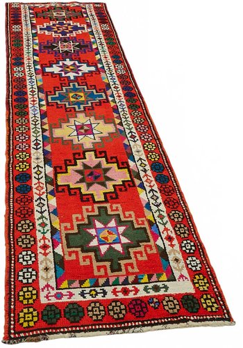 Bohemian Red Runner Rug for sale at Pamono