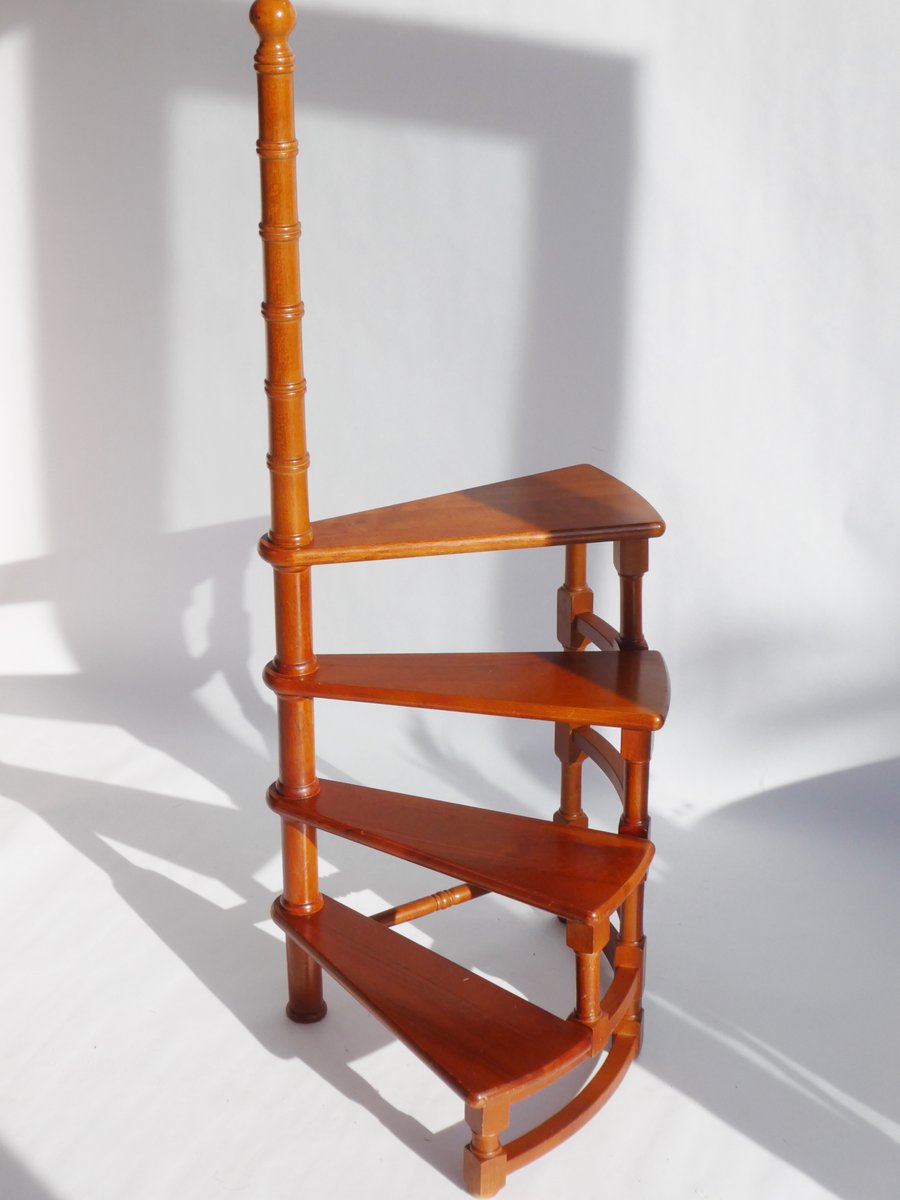 Large Vintage Wooden Library Stairs, 1950s for sale at Pamono