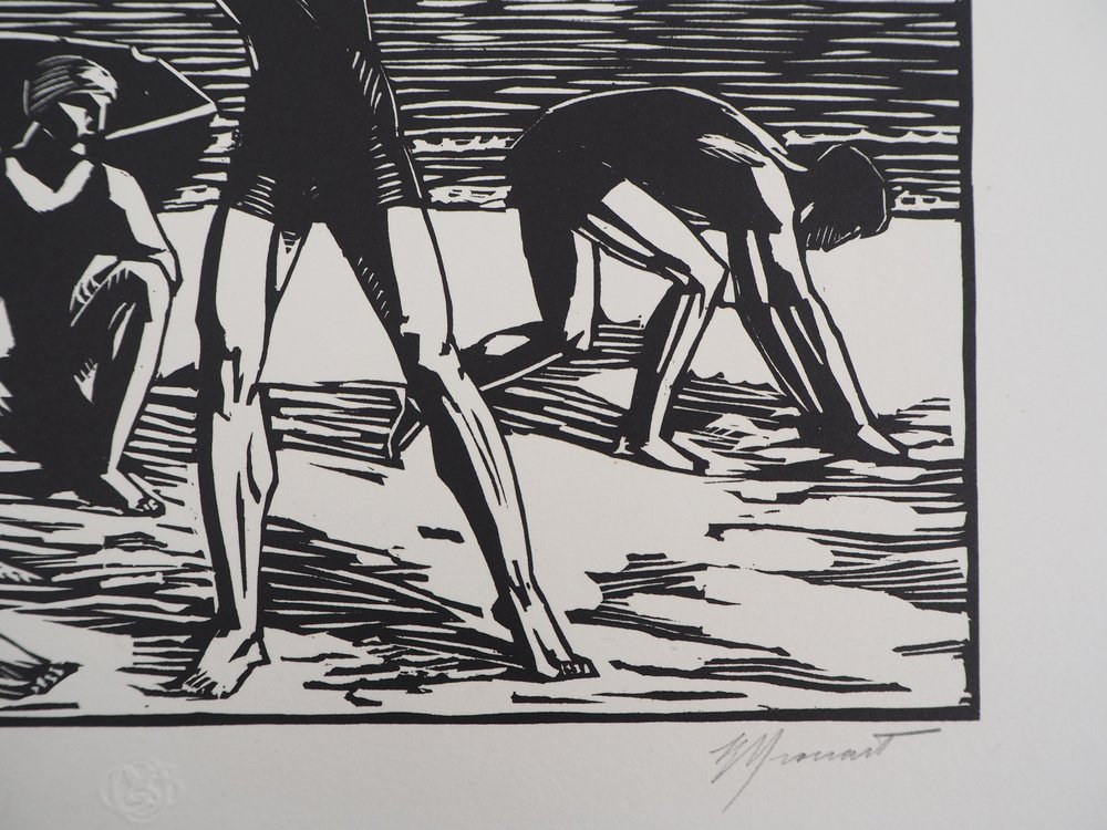 Raphael Drouart, Basque Country, Games on the Beach, 1928, Original ...