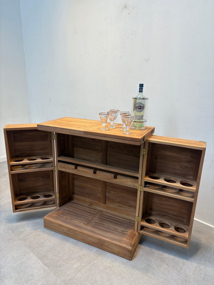Foldable Outdoor Bar in Teak for sale at Pamono
