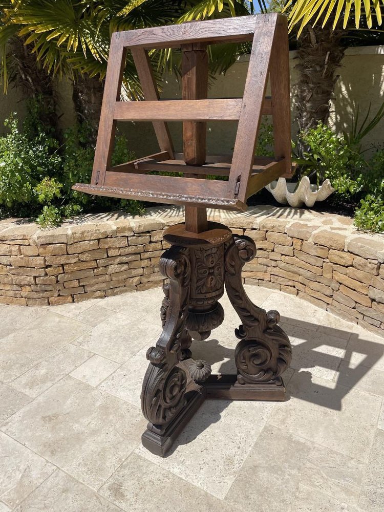 Carved Oak Lectern for sale at Pamono