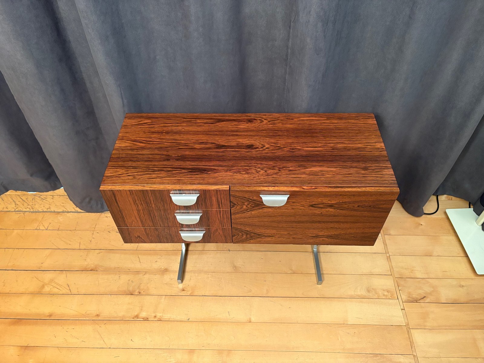 Metal & Walnut Cabinet, 1960s for sale at Pamono
