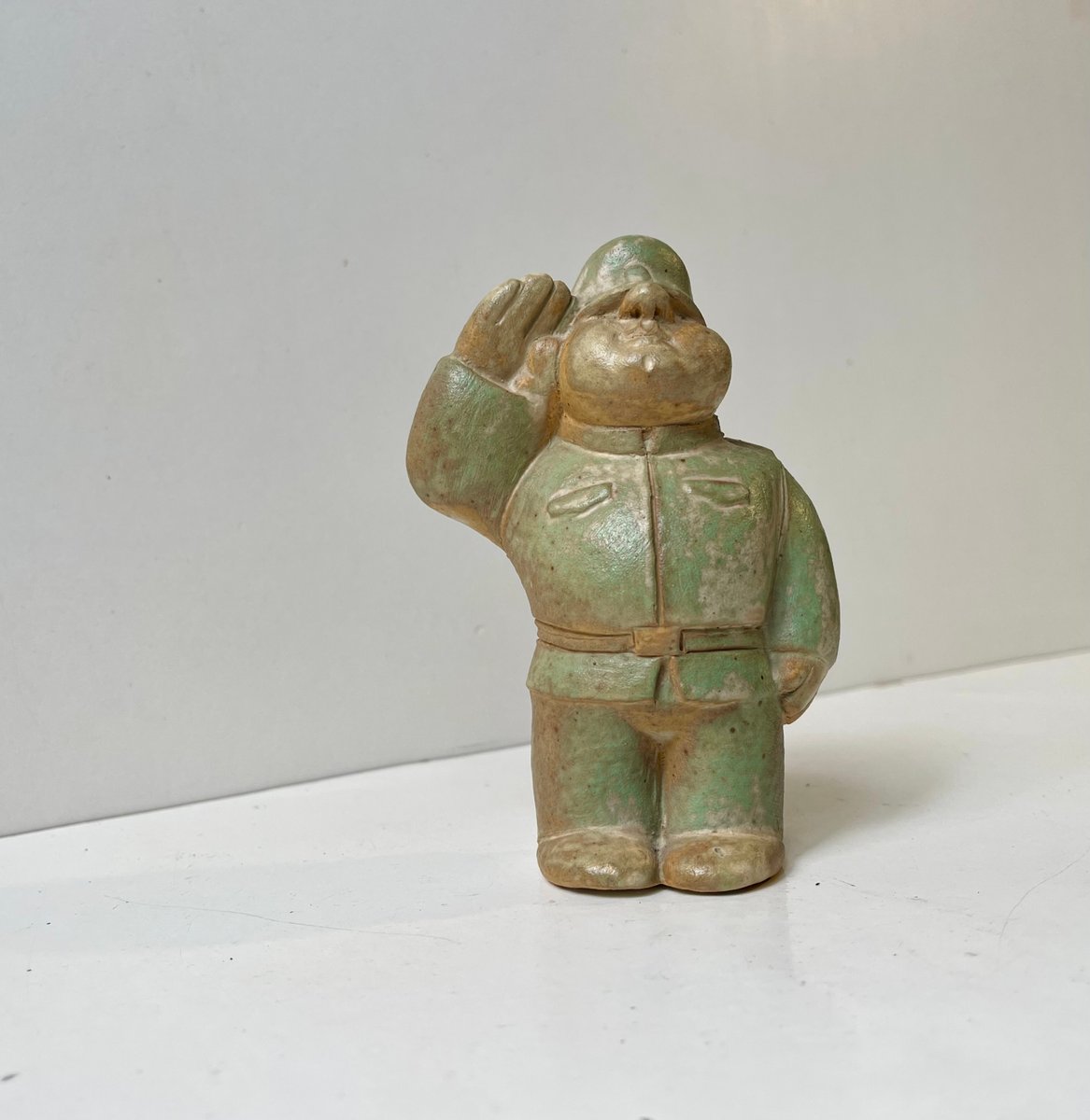 Vintage Scandinavian The Fat Soldier Glazed Stoneware Figurine, 1980s ...