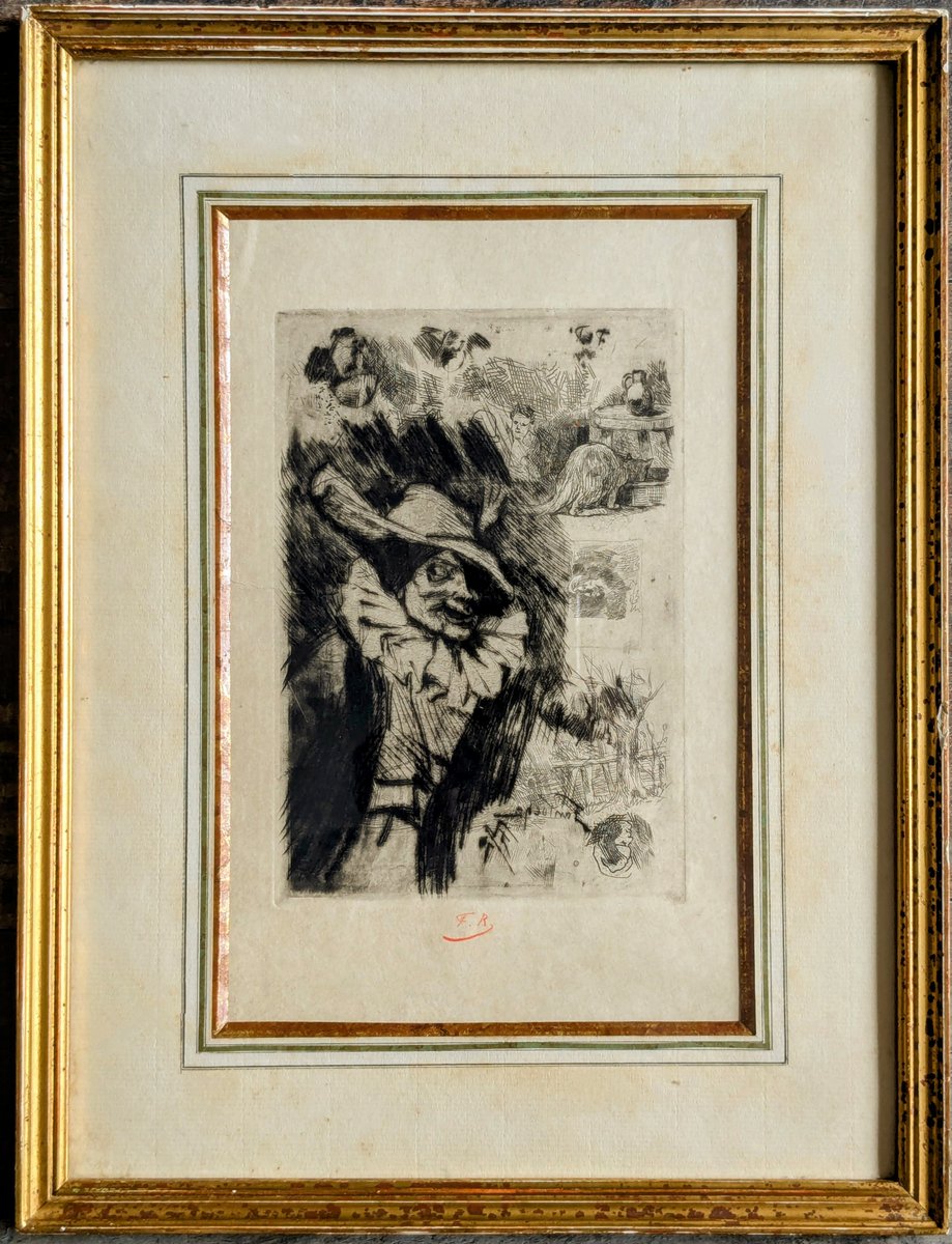 Félicien Rops, Fantoche, 1874, Drypoint Etching for sale at Pamono