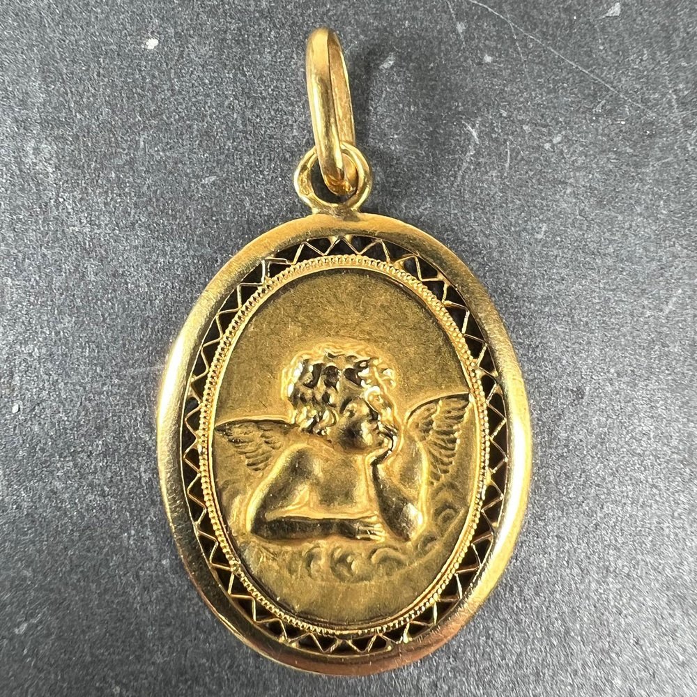 French Raphaels Cherub 18k Yellow Gold Charm Pendant, 1890s for sale at ...
