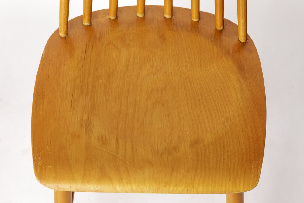 Set of Vintage Scandinavian Pinocchio Dining Chairs in Beechwood by ...