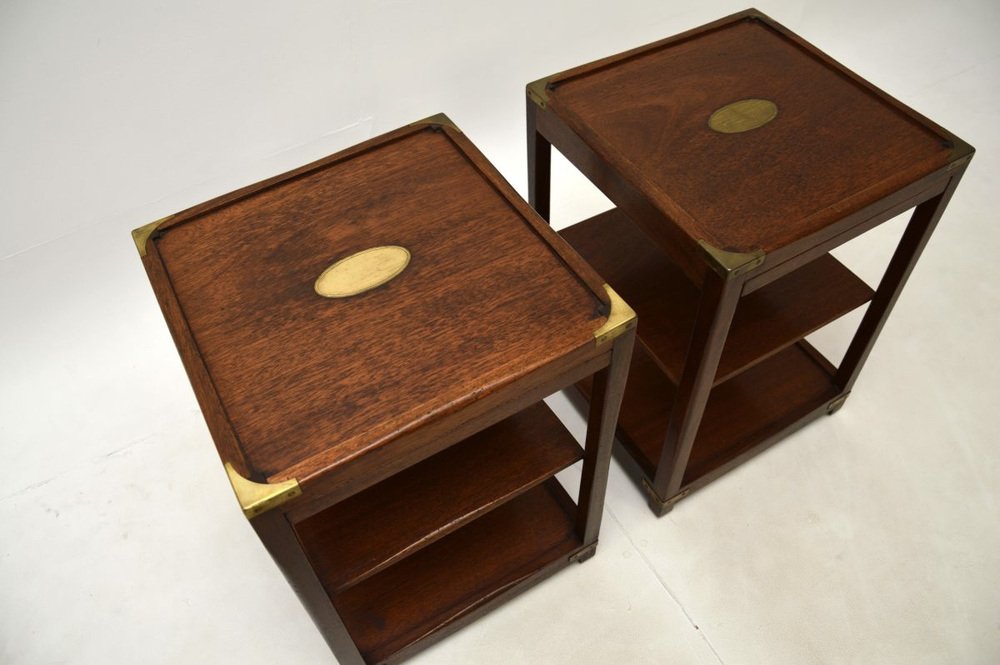 Military Campaign Style Side Tables, 1930s, Set of 2 for sale at Pamono