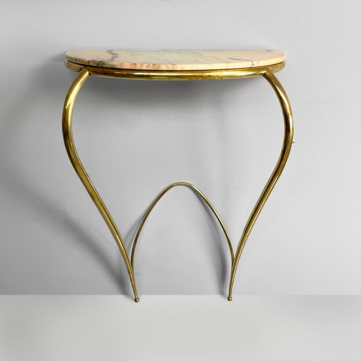 Italienische Mid-Century Modern Konsole aus Messing & Marmor, Carlo Enrico Rava zugeschrieben ...