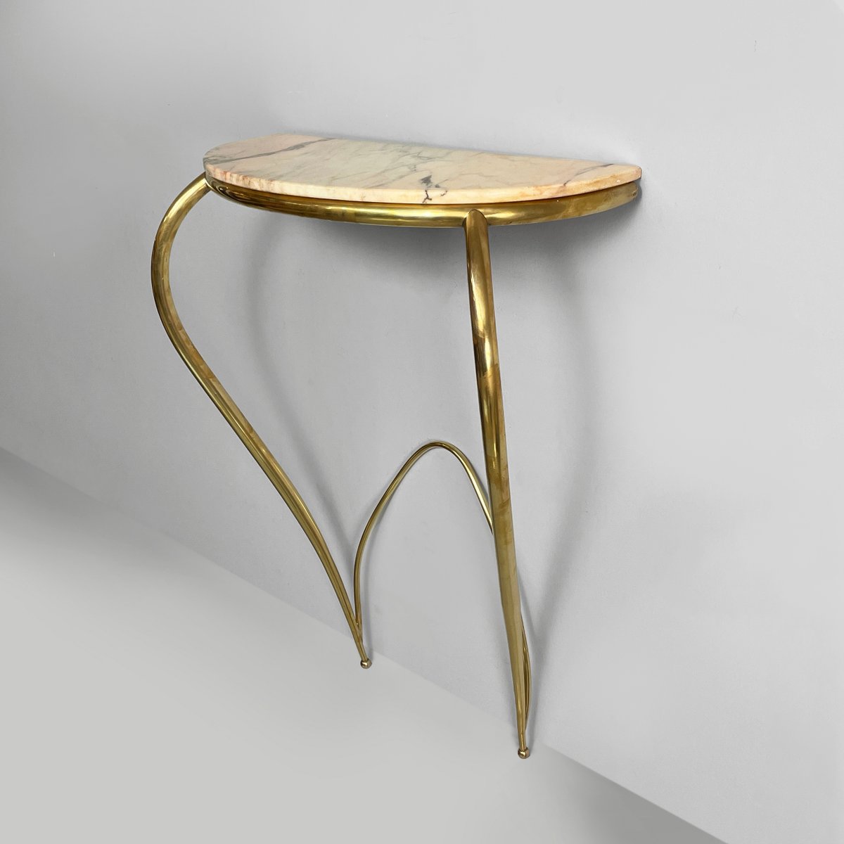 Mid-Century Modern Italian Brass and Marble Console attributed to Carlo ...