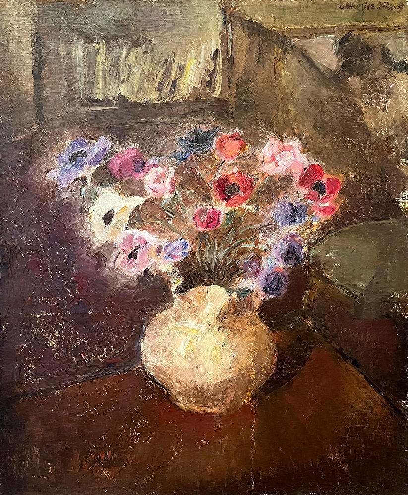 Otto Vautier, Flowers in a Vase, Oil on Canvas for sale at Pamono