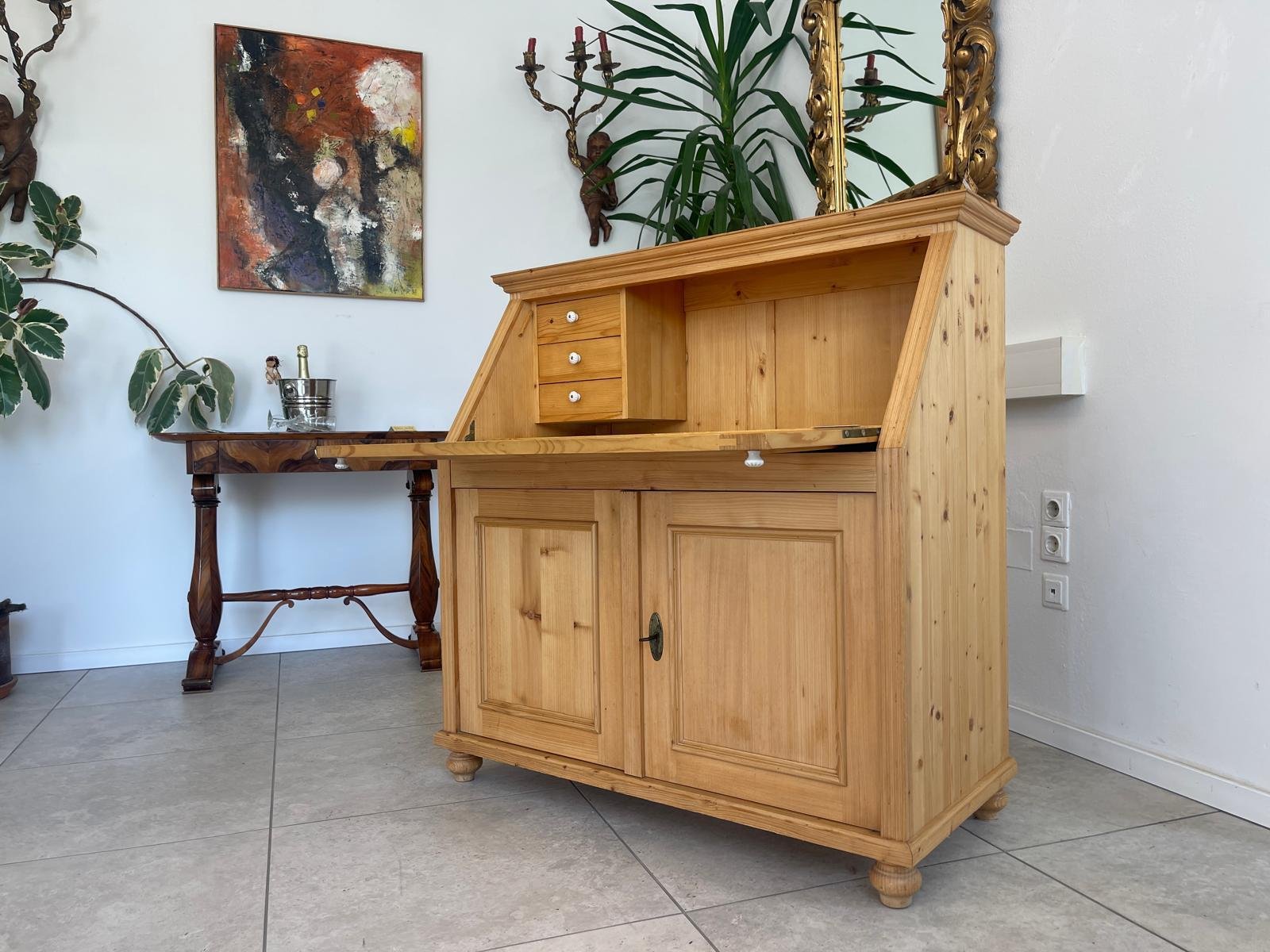Wilhelminian Style Secretary in Spruce, 1980s for sale at Pamono