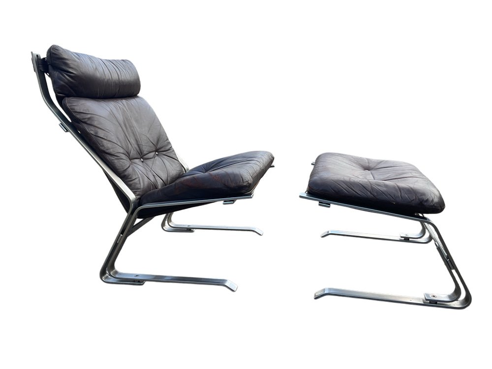 Set of Mid-Century Lounge Chair and Ottoman by Nordahl & Elsa Solheim ...