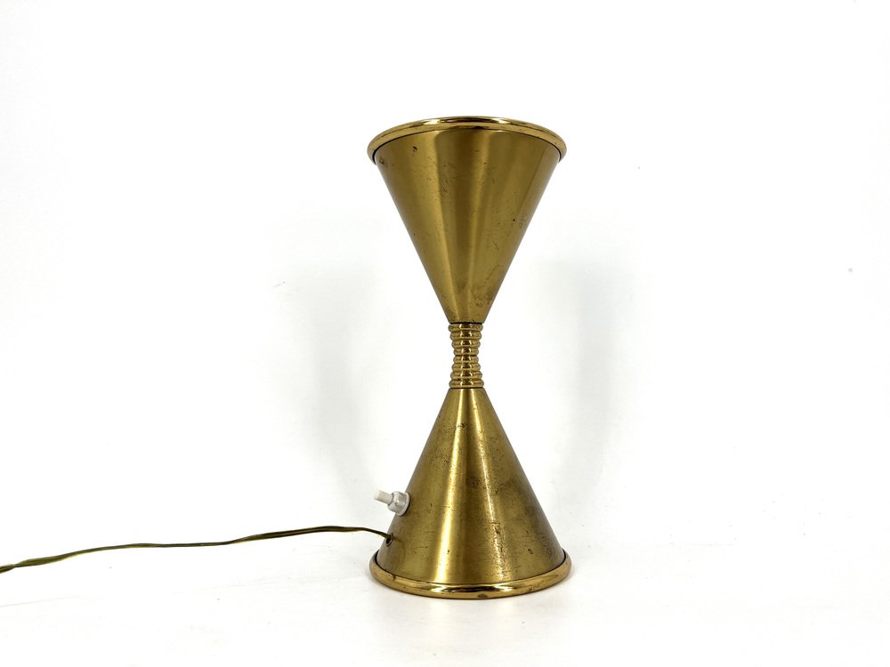Mid-Century Brass Table Lamp Model Clessidra attributed to Angelo Lelli ...