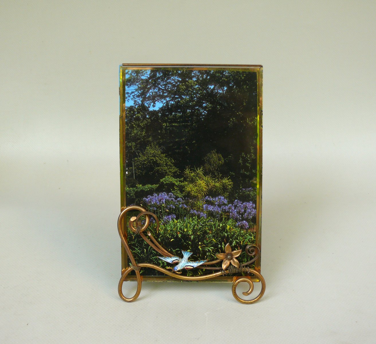 Art Nouveau Möwel Picture Frame in Brass and Enamel from D.R.G.M ...