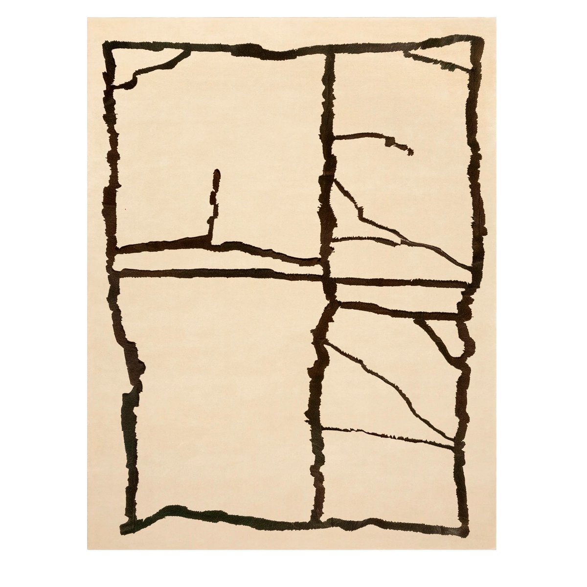 Modern Black and White Rectangular Iberia Rug by Tapis Studio for ...