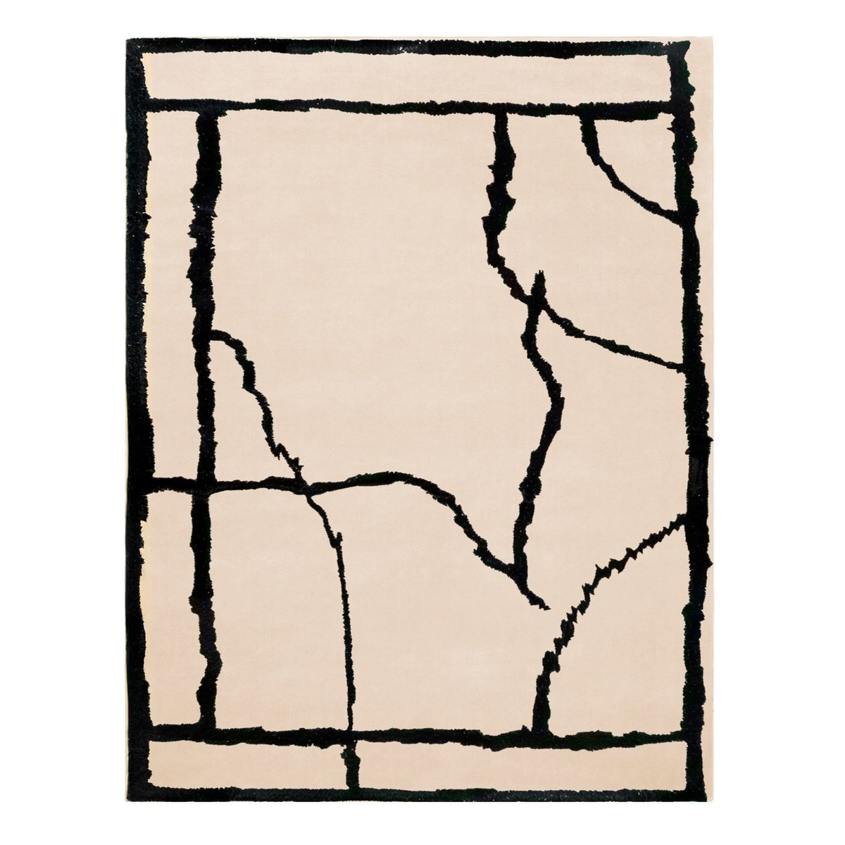 Modern Black and White Rectangular Celtic Rug by Tapis Studio for ...