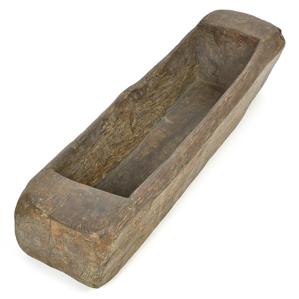 Antique Hand-Carved Solid Wood Trough for sale at Pamono