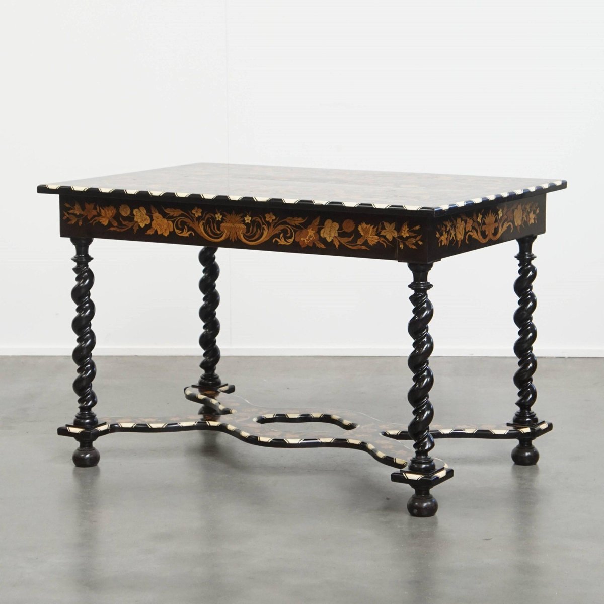 Antique Dutch Marquetry Table, 1800s for sale at Pamono