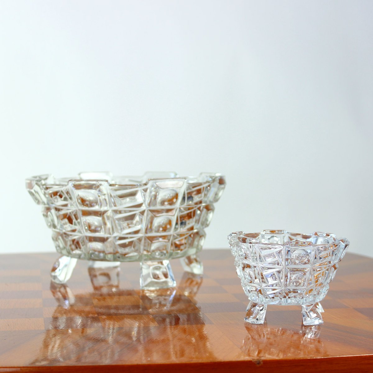 Art Deco Pressed Glass Bowls from Libochovice, Former Czechoslovakia ...