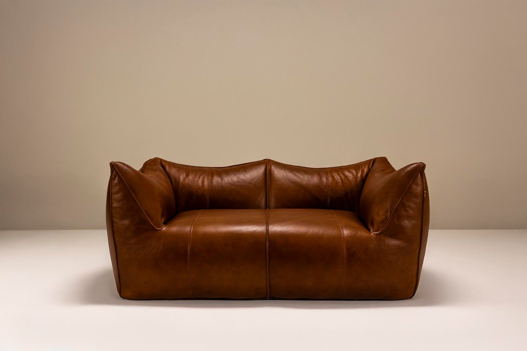Two-Seater Sofa in Leather by Mario Bellini for B&B Italia for sale at ...