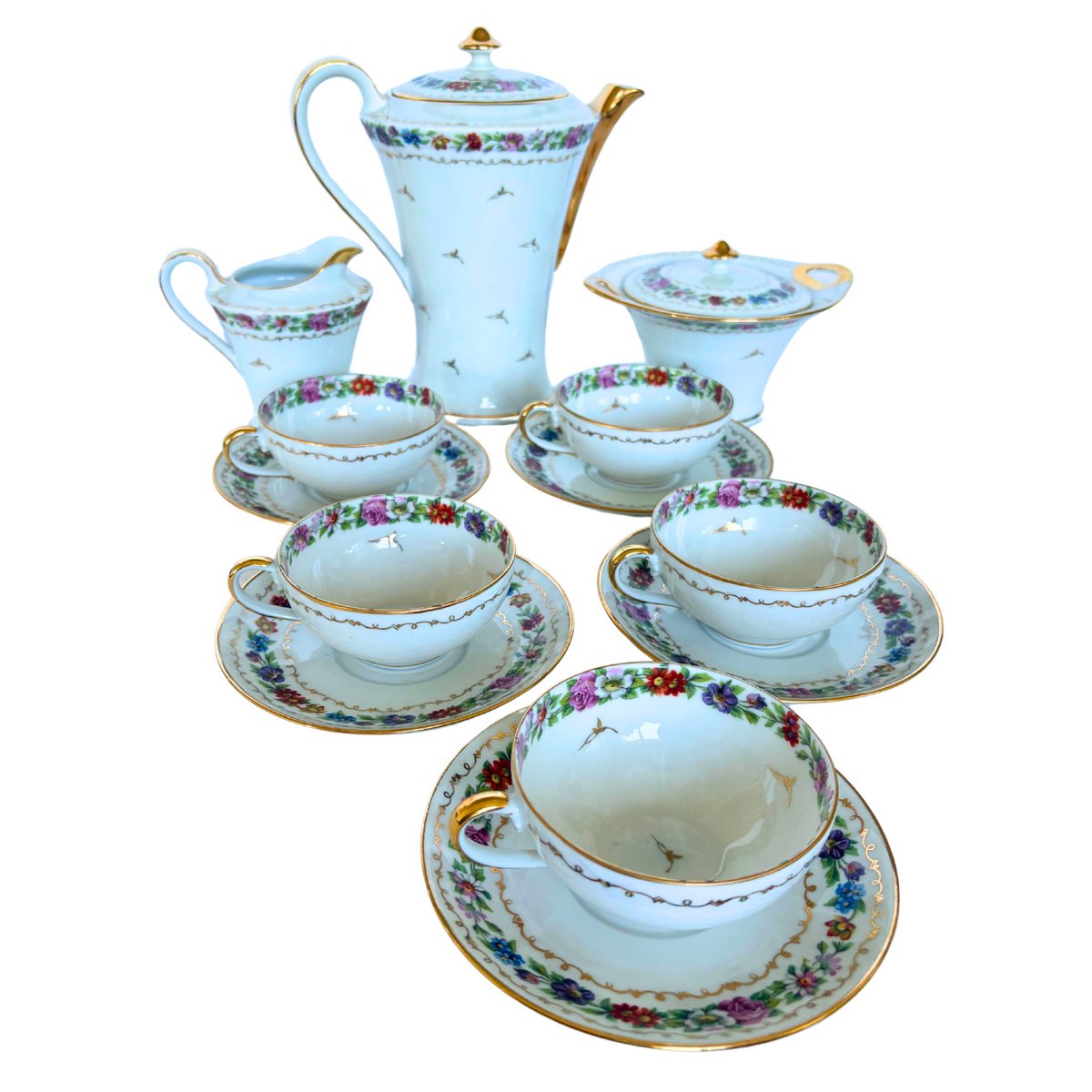 Bridal Edit Heirloom Porcelain Tea Service with Floral Garland and ...