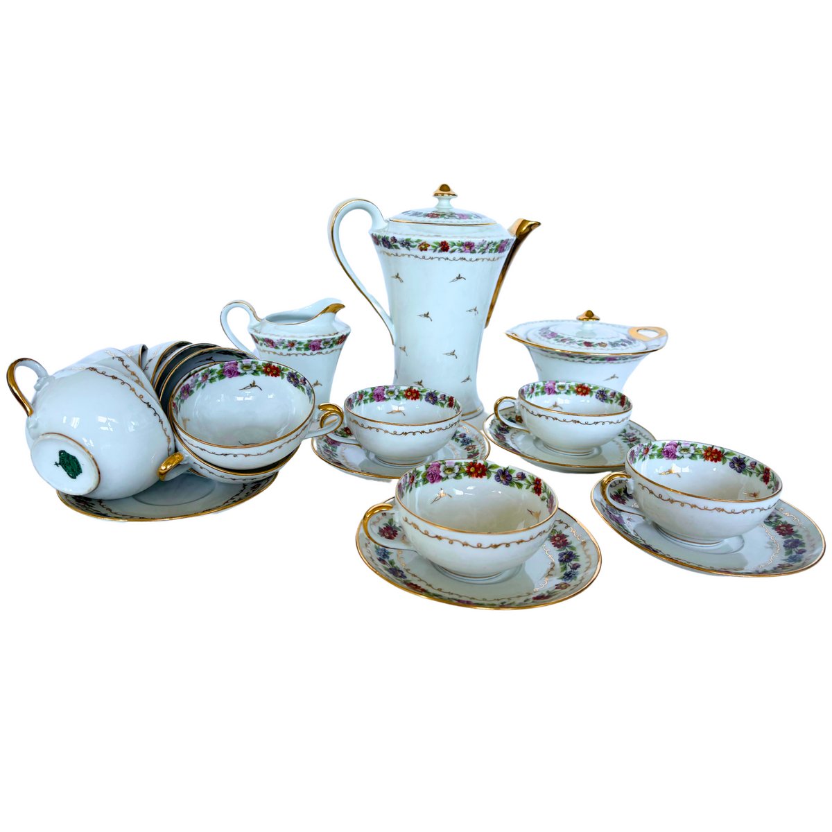 Bridal Edit Heirloom Porcelain Tea Service with Floral Garland and ...
