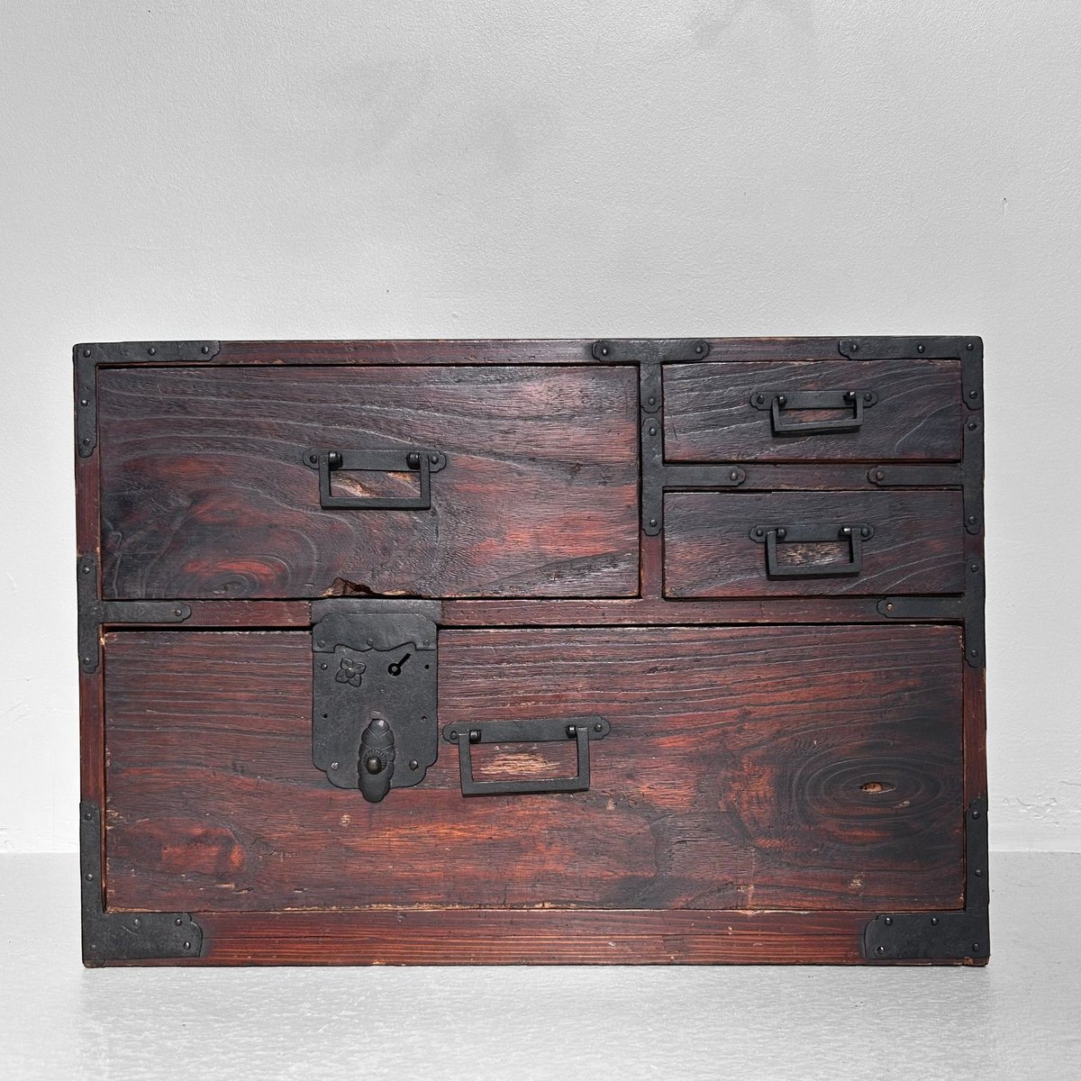 Japanese Minimalist Tansu Display Cabinet with Drawers, 1900s for sale ...