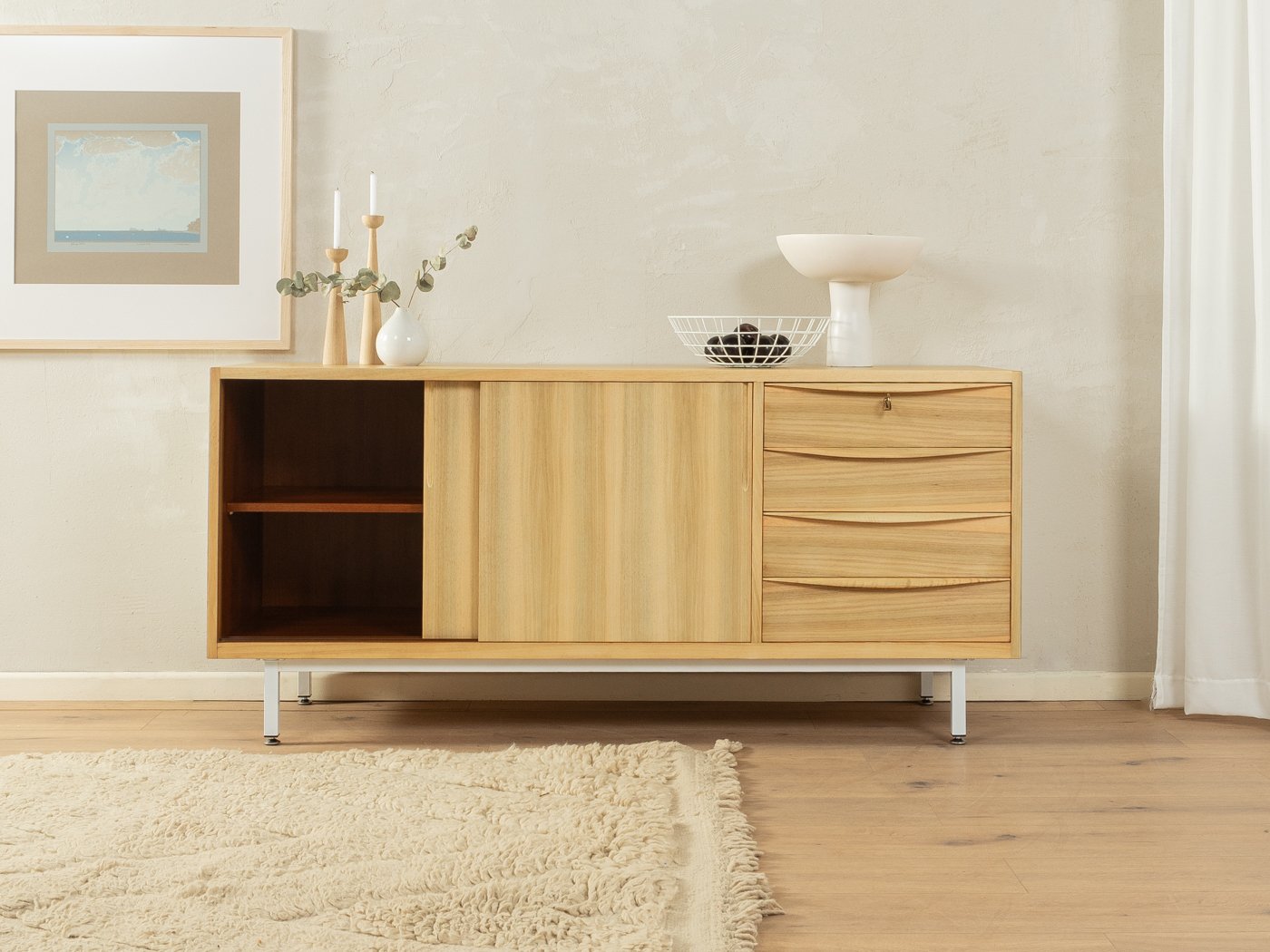 Scandinavian Walnut Sideboard, 1950s for sale at Pamono