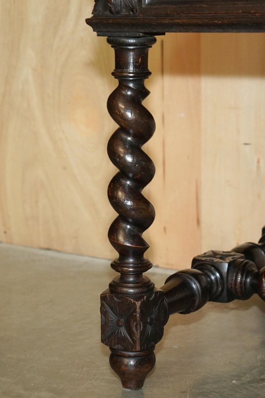 Antique Victorian Gothic Revival Barley Twist Leg Hall Table for sale ...