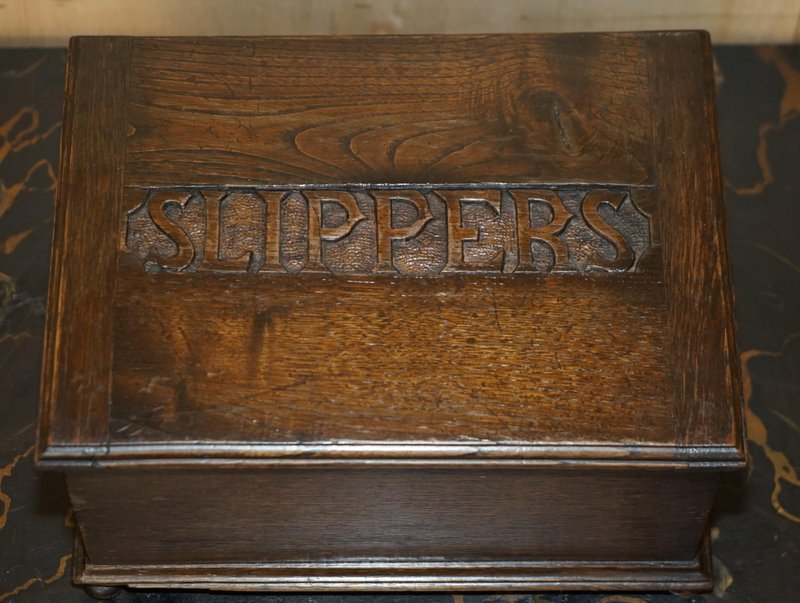 Antique Edwardian English Oak Storage Box, 1910 for sale at Pamono