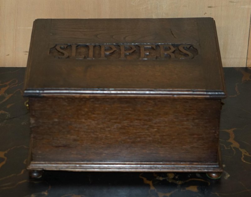 Antique Edwardian English Oak Storage Box, 1910 for sale at Pamono