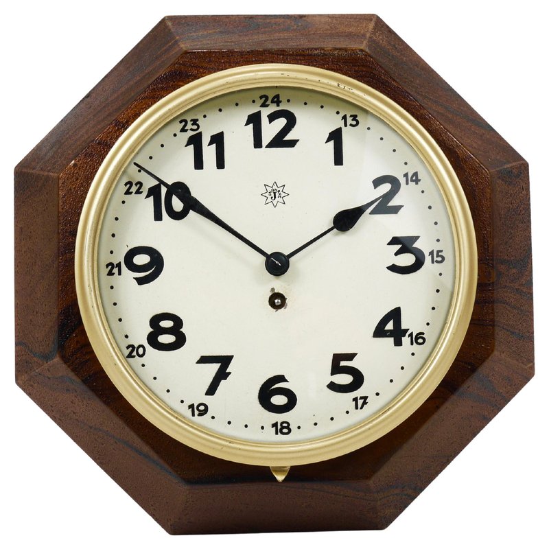 Vienna Modernism Wall Clock by Adolf Loos for Junghans, Germany, 1920s ...