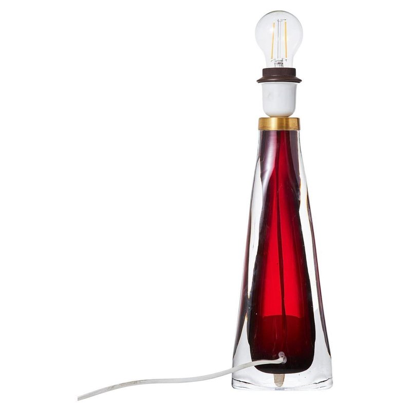 Mid-Century Modern Ruby Red Glass Table Lamp attributed to Carl ...