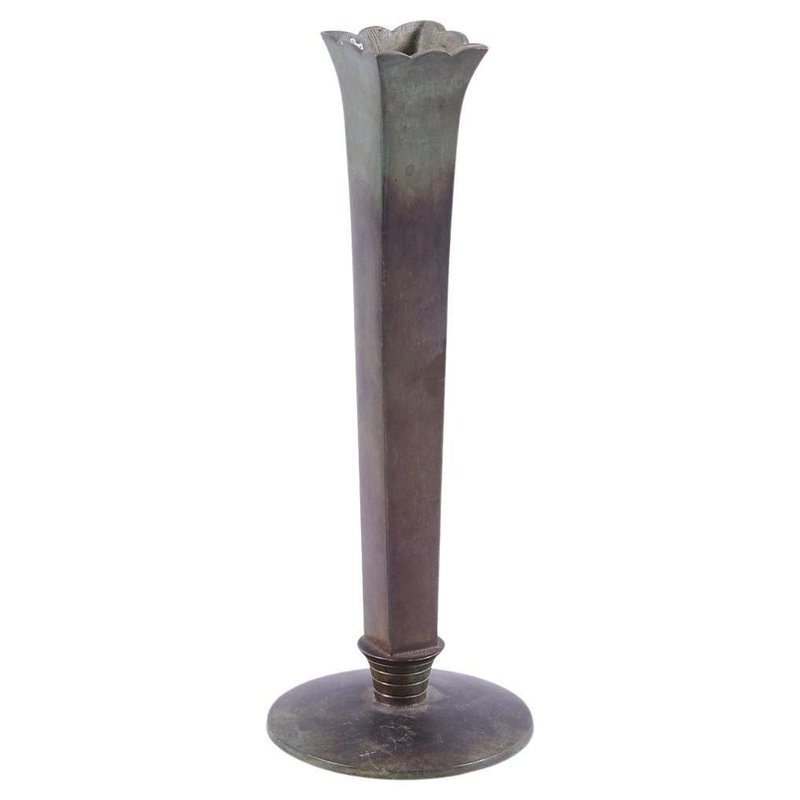 Swedish Art Deco Bronze Vase attributed to GAB, 1930s for sale at Pamono