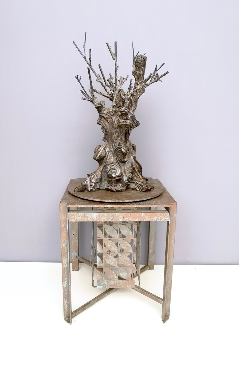 Vintage Italian Revolving Tree Decorative Object in Bronze and Iron ...