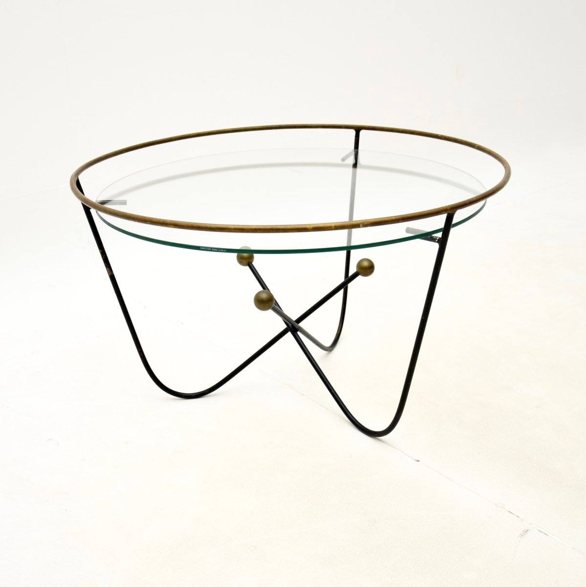 Vintage Steel and Brass Coffee Table attributed to Edward Ihnatowicz ...