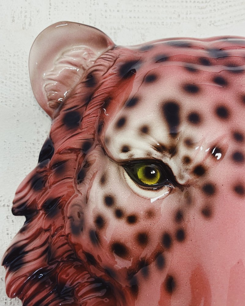 Wall Mask Ceramic Leopard Pink from Ceramiche Boxer for sale at Pamono