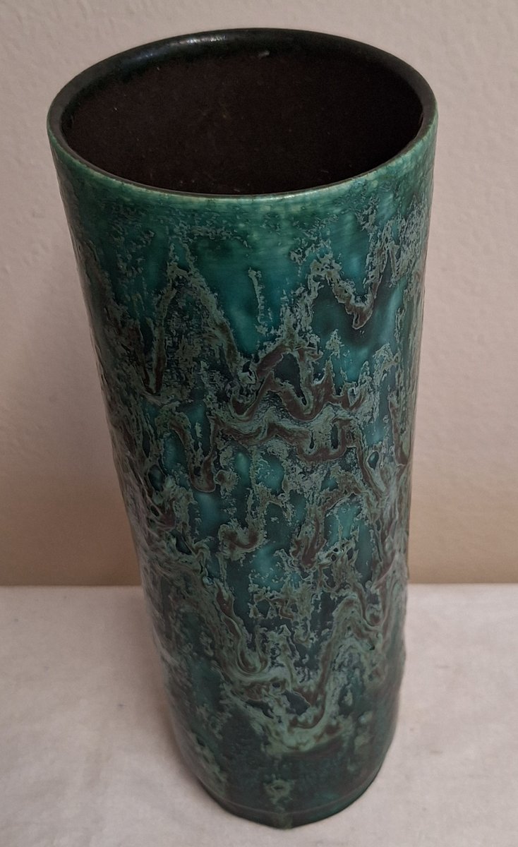 German Green Glazed Ceramic Vase, 1970s for sale at Pamono