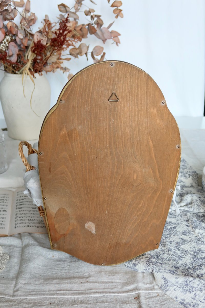 Antique Baroque Gilded Wooden Mirror Pitted Glass, 1920s for sale at Pamono