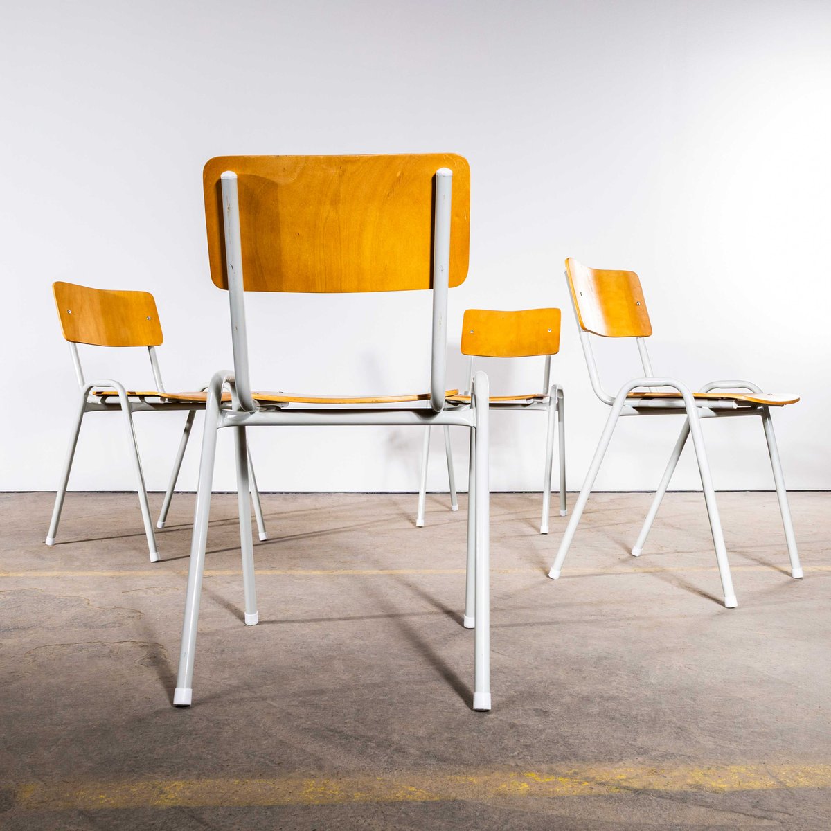 University Stacking Dining Chairs, 1970s, Set of 4 for sale at Pamono