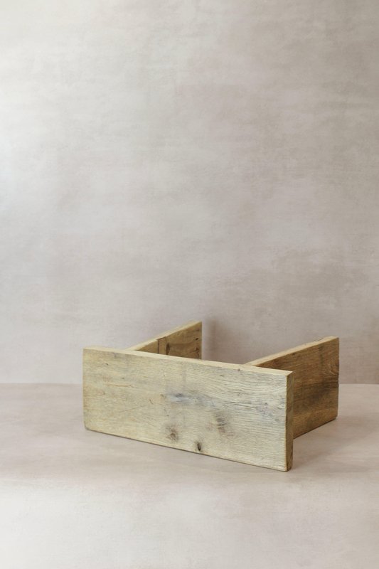 Vintage Rustic Square Elm Stool for sale at Pamono