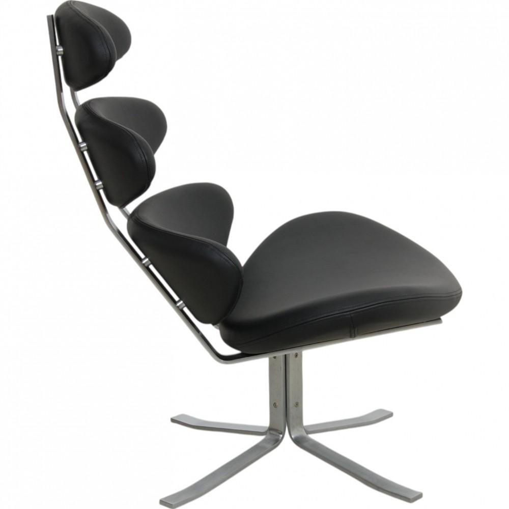 Corona Chair in Black Bizon Leather by Erik Jørgensen, 2000s for sale ...