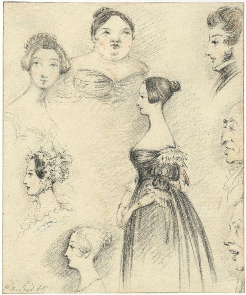 Walter Sneyd, Sheet of Caricature Portraits, Early 19th Century ...