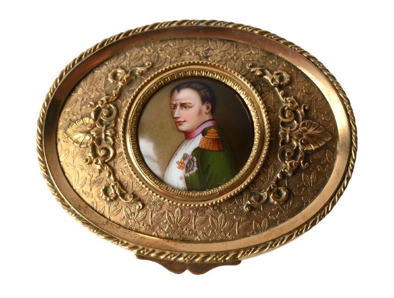 Gilt Bronze Box with Miniature of Napoleon Bonaparte, 1800s for sale at ...