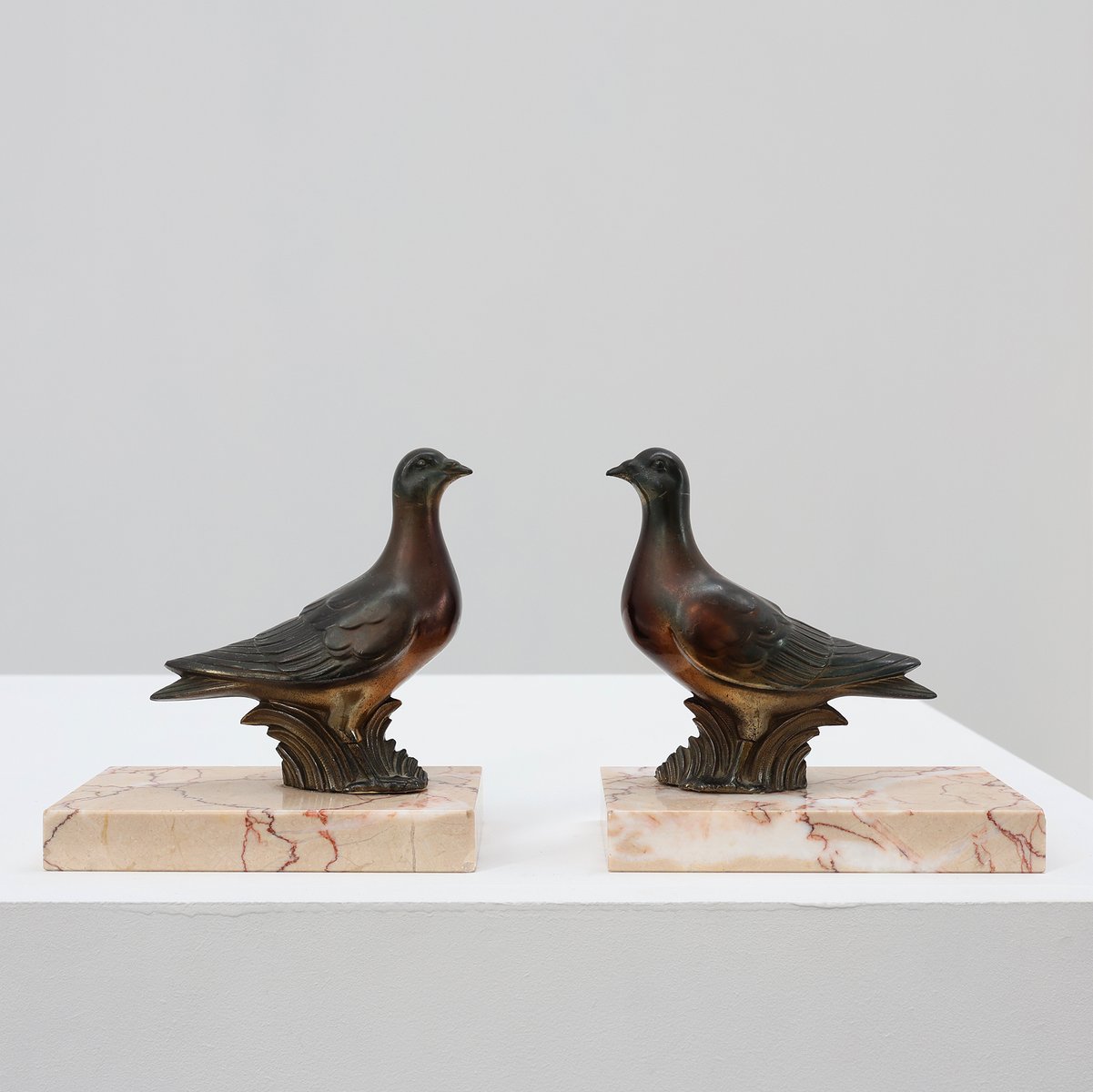 Art Deco Marble and Bronze Dove Bookends, France, 1930s, Set of 2 for ...