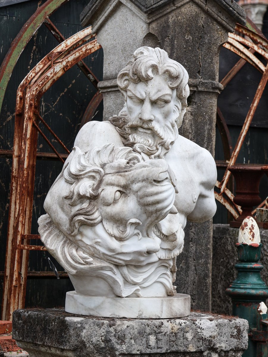 Bust of Hercules and the Nemean Lion, Late 20th Century, Marble for ...