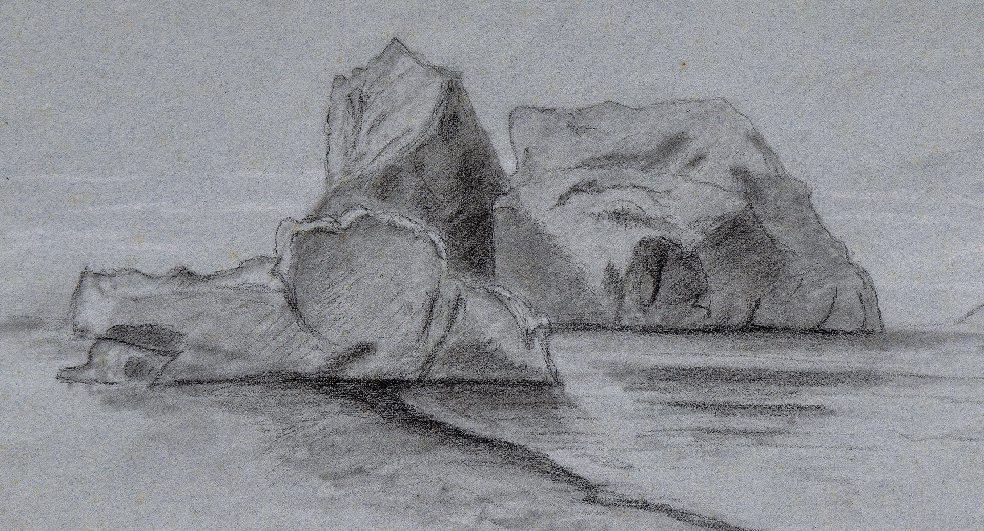 Francesco Paolo Michetti, Italian Landscape, 1800s, Pencil Drawing for ...