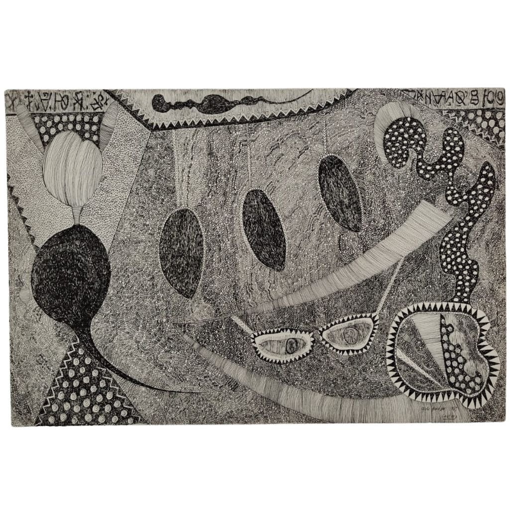 Gala Barbisan, Surrealist Composition, 1967, Ink on Paper for sale at ...