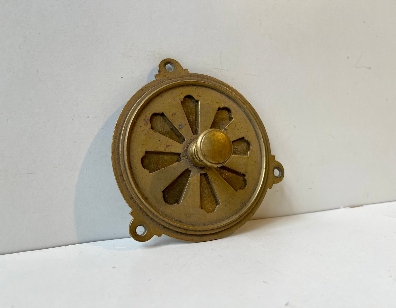 Vintage French Butterfly Air Vent in Brass, 1950s for sale at Pamono