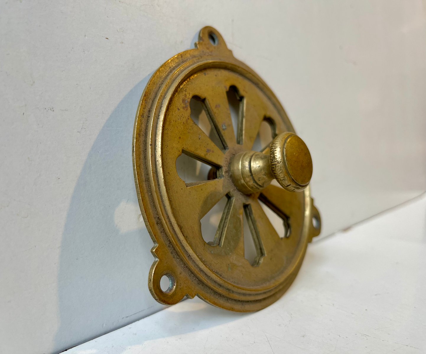 Vintage French Butterfly Air Vent in Brass, 1950s for sale at Pamono